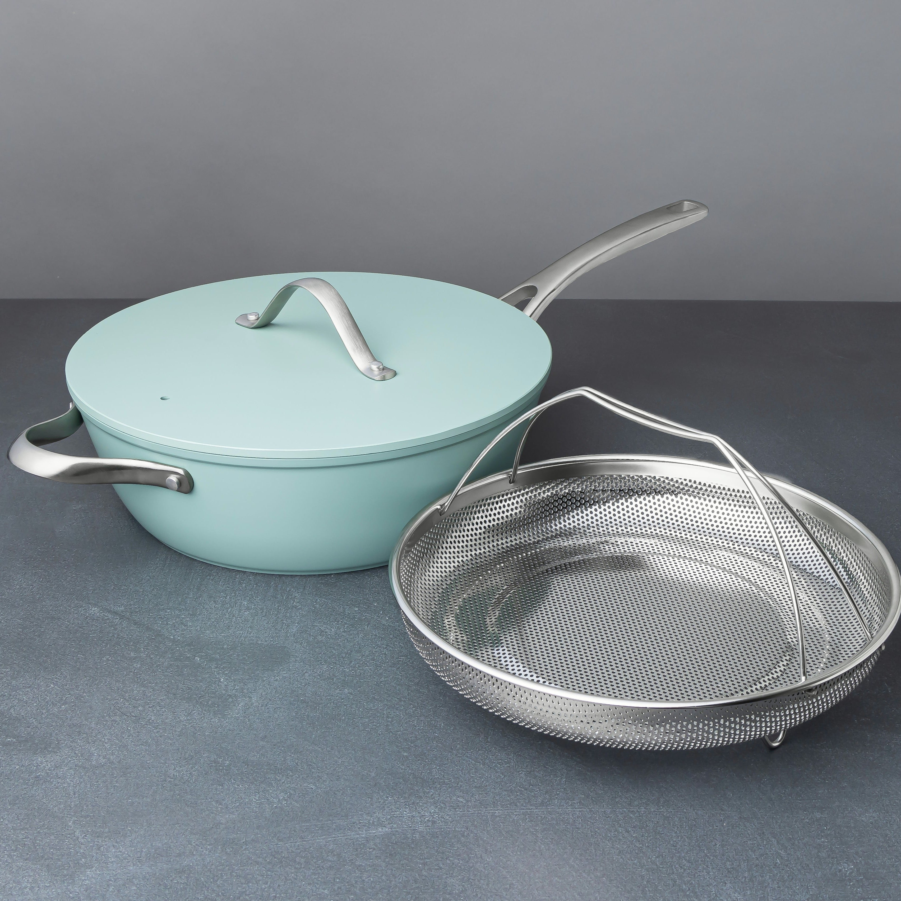 Chef Set with Steamer Basket, Acadia Blue – Thyme&Table