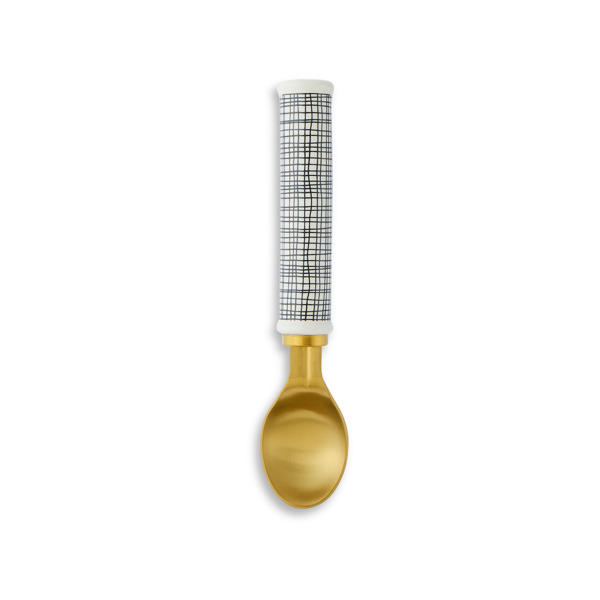 Gold Finish Ice Cream Scoop with Ceramic Cross-Hatch Handle – Thyme&Table