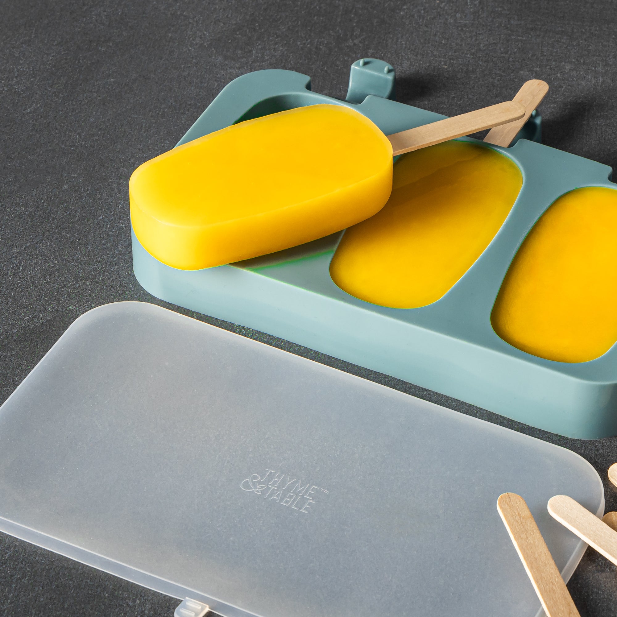 Thyme & Table Silicone Popsicle Mold with Wooden Sticks – Thyme&Table