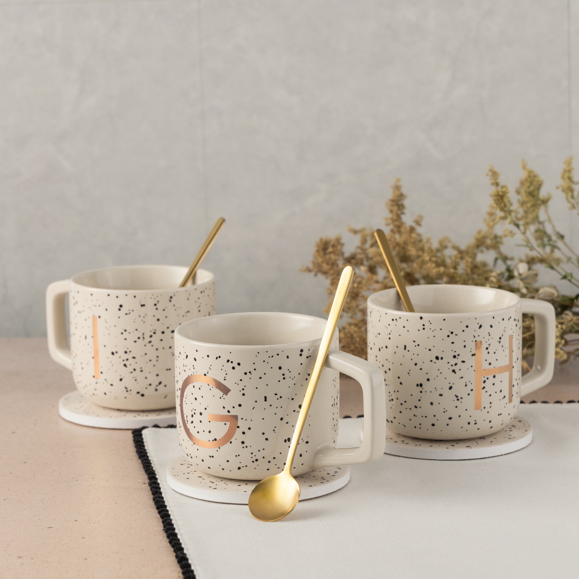 Monogram G Mug, Coaster and Stir Set – Thyme&Table