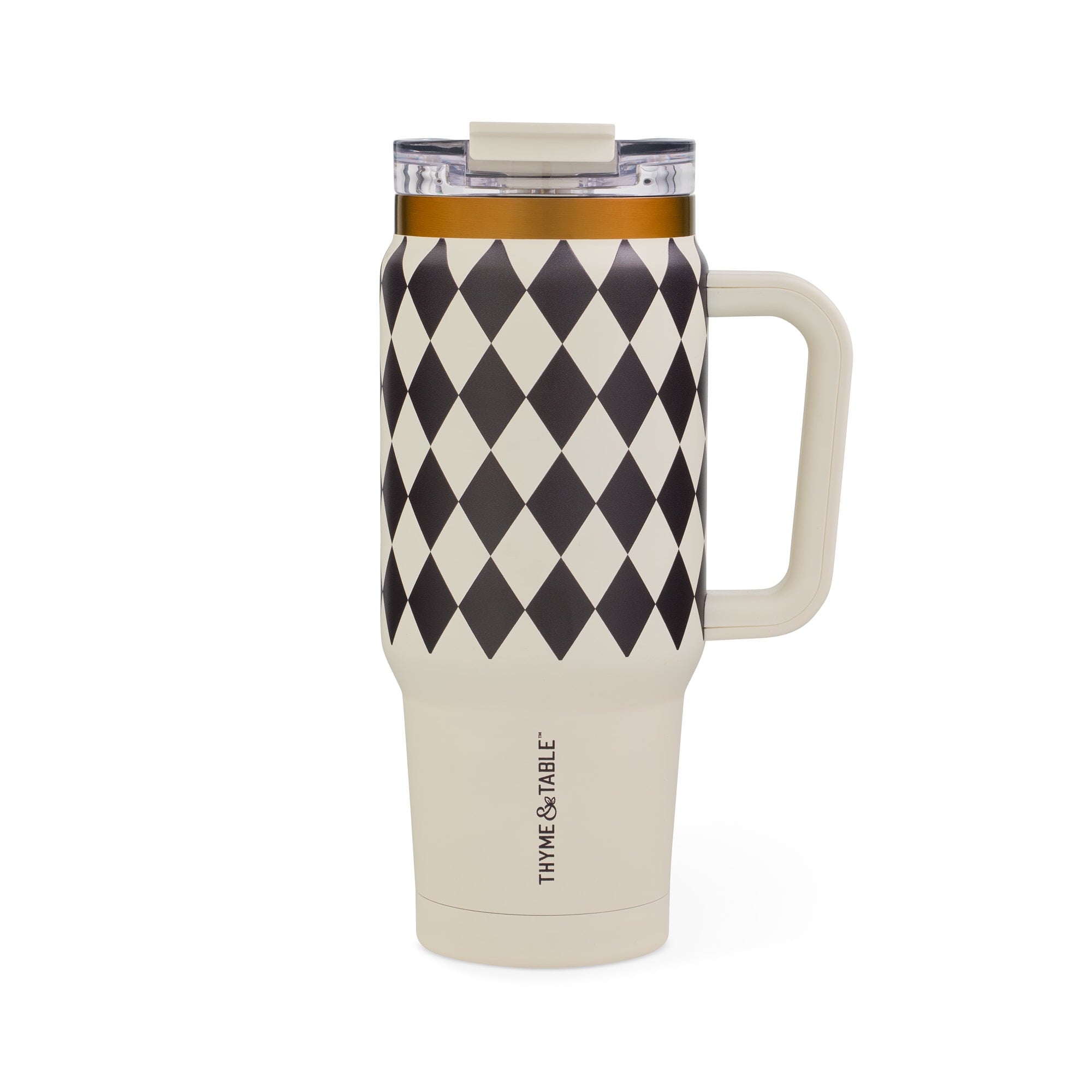 Thyme & Table 32 fl oz Stainless Steel Luna Tumbler with Handle and Du ...