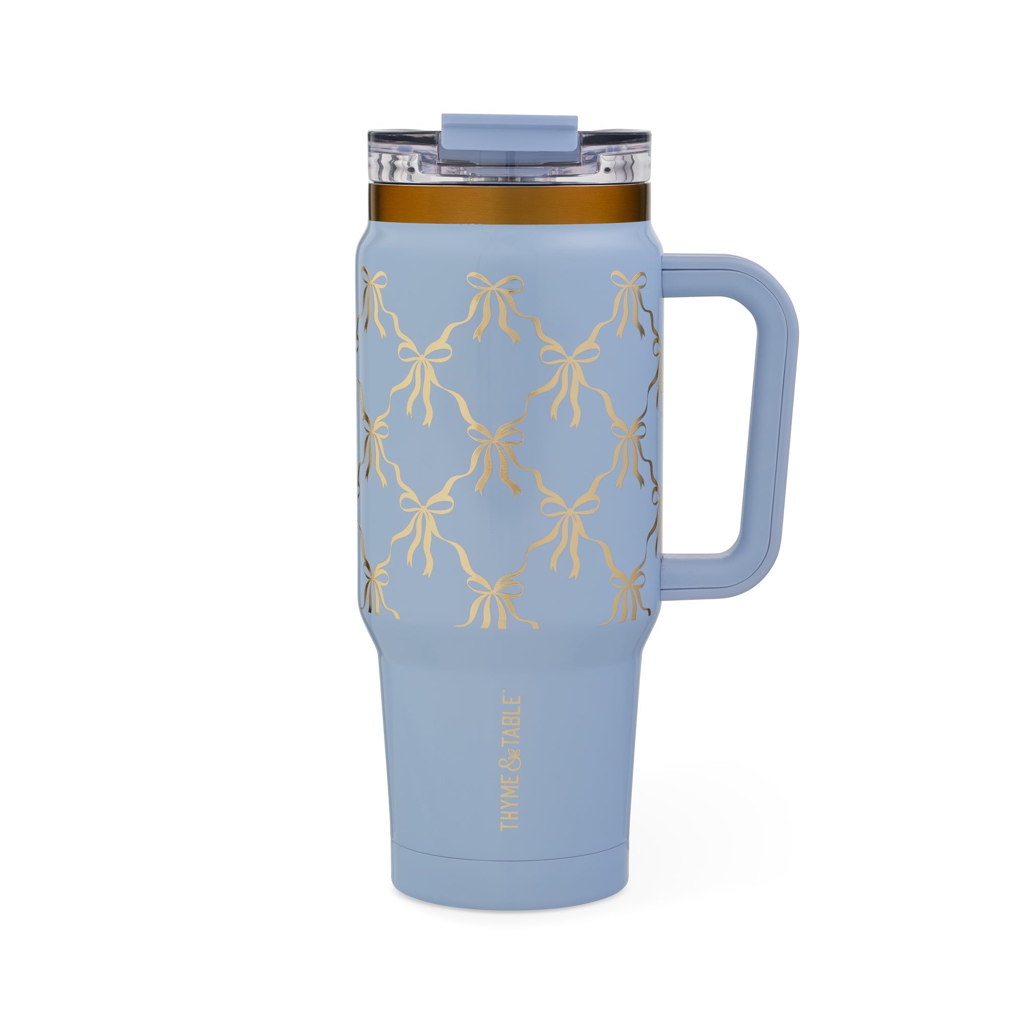Thyme & Table 32 fl oz Stainless Steel Luna Tumbler with Handle and Du ...