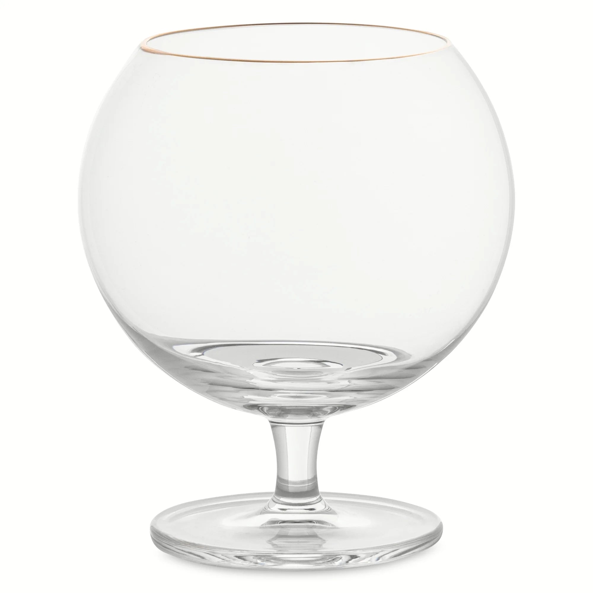 Small Sphere Bourbon Glass With Gold Rim Thyme Table