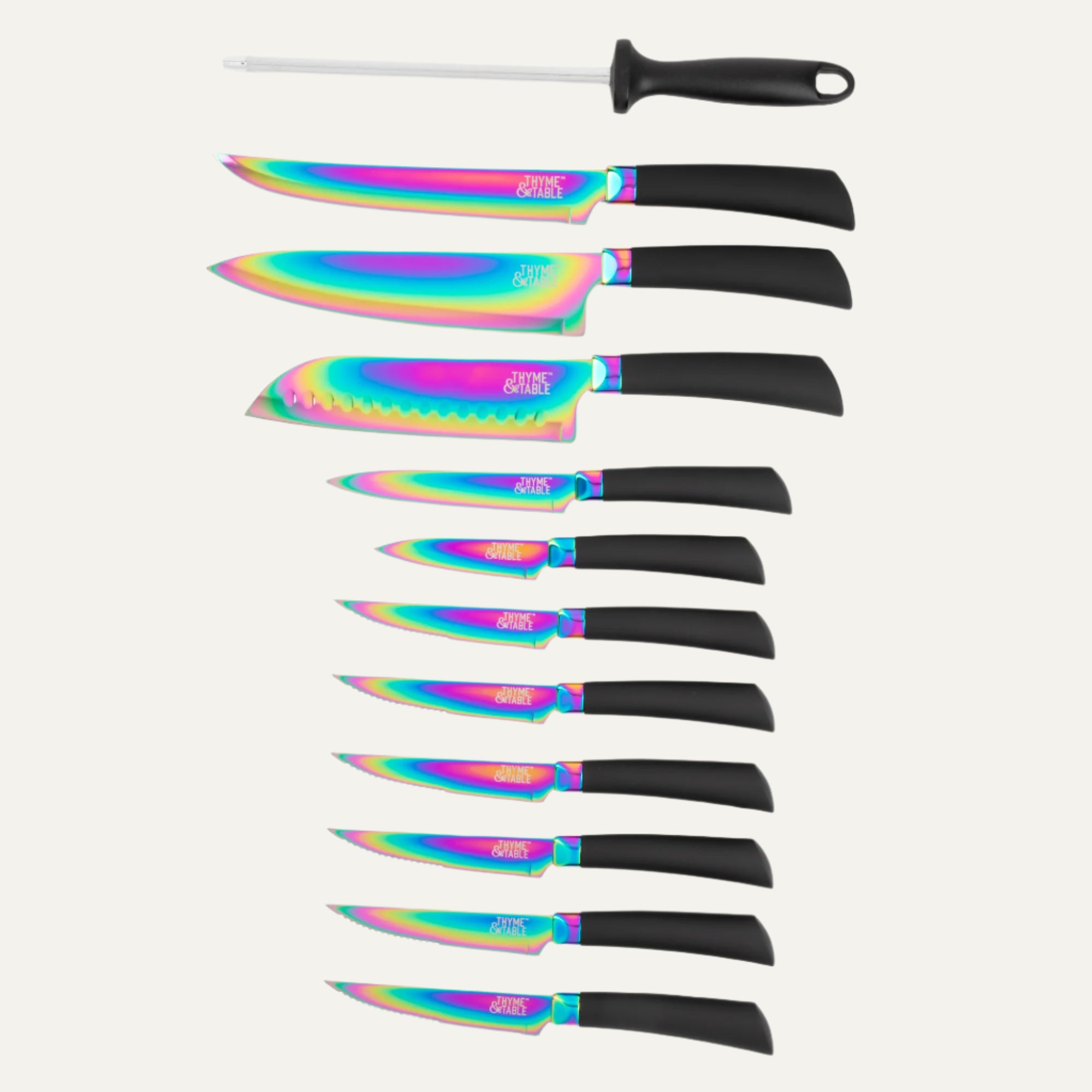 Rainbow Knife Set 13-Pc – Thyme&Table